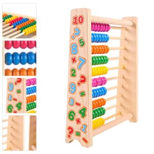 Tvoip Wooden Abacus for Kids Math with 100 Beads and 100 Counting Sticks Educational Math Games Preschool Learning Toys Learning Number Abacus for Toddler, Mathematics Toy Beads Game