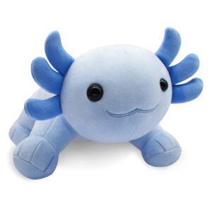 chudatom 10.5'' axolotl plush toy - soft, cute, kawaii stuffed animal pillow doll for kids' birthdays & home decoration