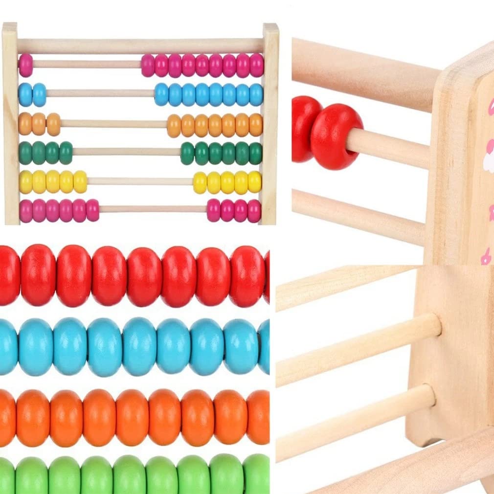 Tvoip Wooden Abacus for Kids Math with 100 Beads and 100 Counting Sticks Educational Math Games Preschool Learning Toys Learning Number Abacus for Toddler, Mathematics Toy Beads Game