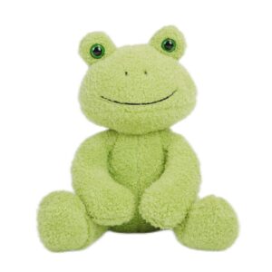 cazoyee green frog plush stuffed animal, cute frog plushie doll, birthday christmas soft toy gift for kids children girls boys, 10"