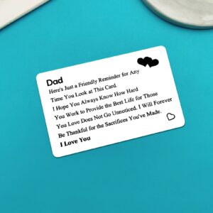 Xiahuyu Dad Gifts Fathers Day Gift Engraved Wallet Insert Card for Dad Birthday Gifts Christmas Stocking Stuffers for Dad Thanksgiving Gifts Dad Gifts from Daughter Son Kids