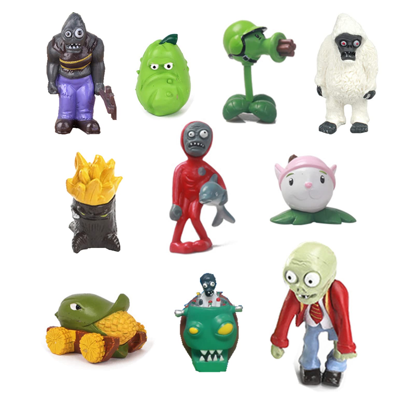 JHESAO 10PCS Plants PVZ Toys Set Action Figures Zombies PVZ PVC Toy New, Great Gifts for Kids and Fans, Birthday and Party