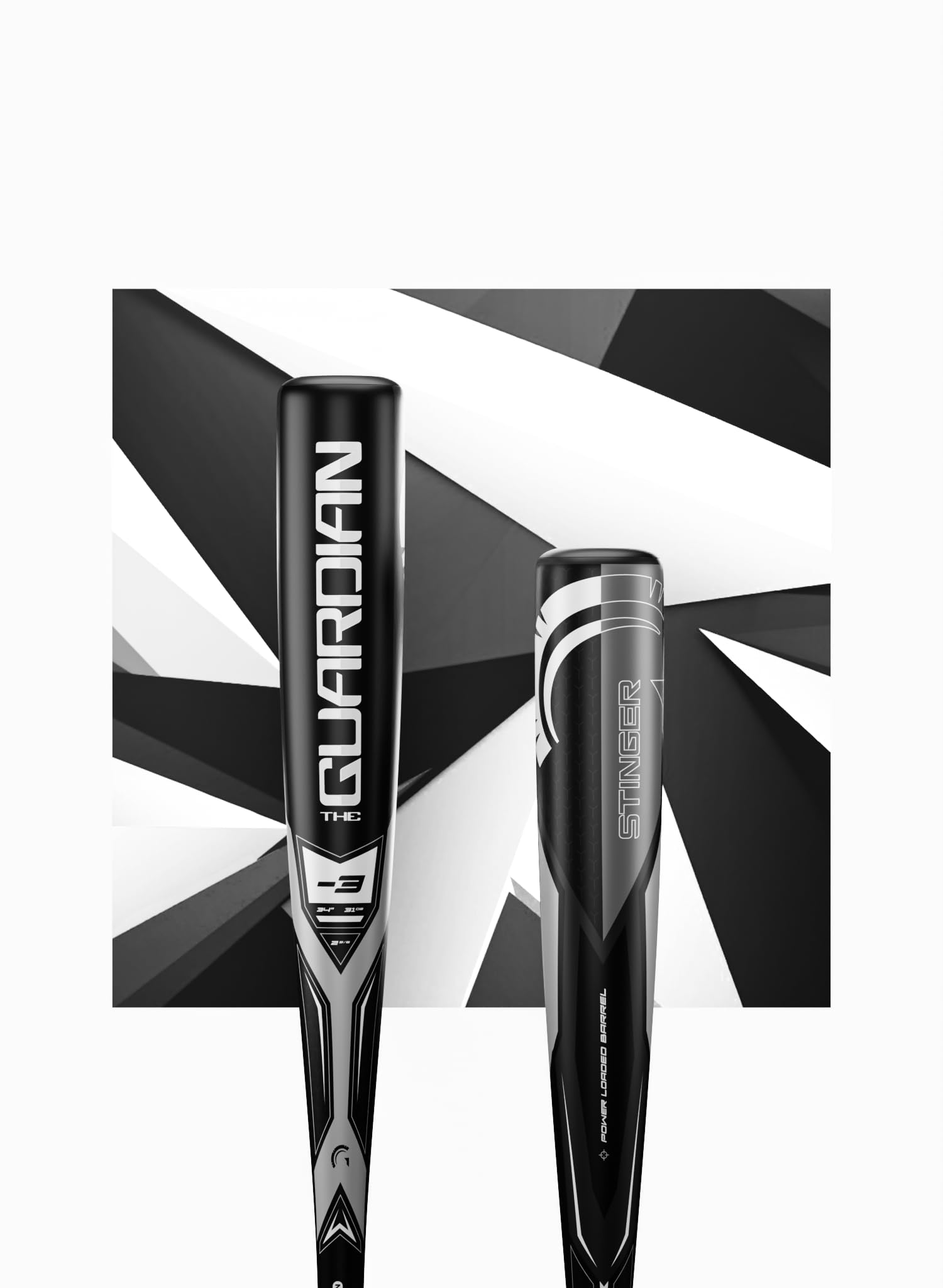 Guardian X Stinger BBCOR Baseball Bat - 3 Drop - 2 5/8" Barrel - Available in 31” to 34” - Drop 3 Baseball Bat for Middle School, High School, or College - 32" - 29 oz - Black/Gray