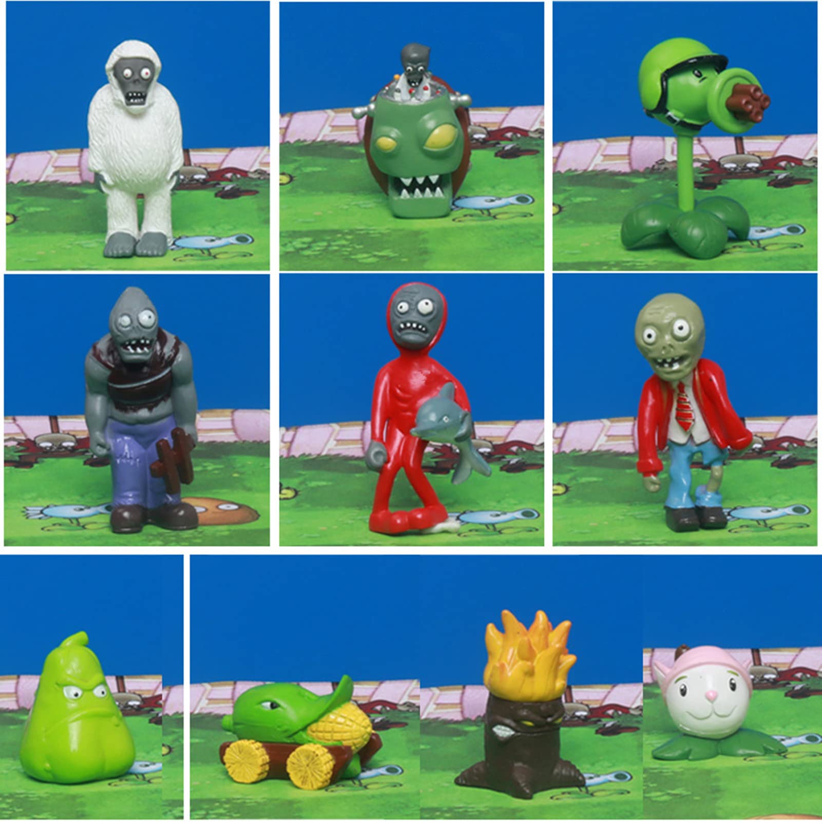 JHESAO 10PCS Plants PVZ Toys Set Action Figures Zombies PVZ PVC Toy New, Great Gifts for Kids and Fans, Birthday and Party