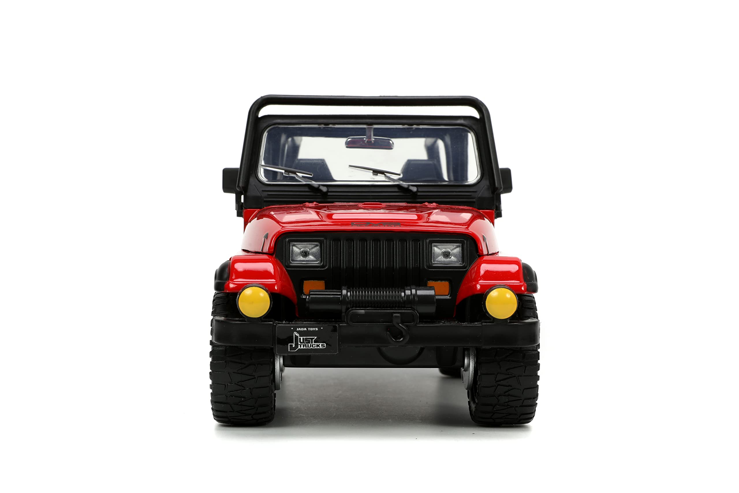 Jada Toys Just Trucks 1:24 1992 Jeep Wrangler Die-cast Car Red/Black with Tire Rack, Toys for Kids and Adults