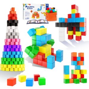 magnetic blocks for toddler toys,1.18 inch large magnetic cubes,stem preschool learning sensory montessori outdoor travel building christmas toys gifts for 3 4 5 6 year old kids boys girls (28pcs)