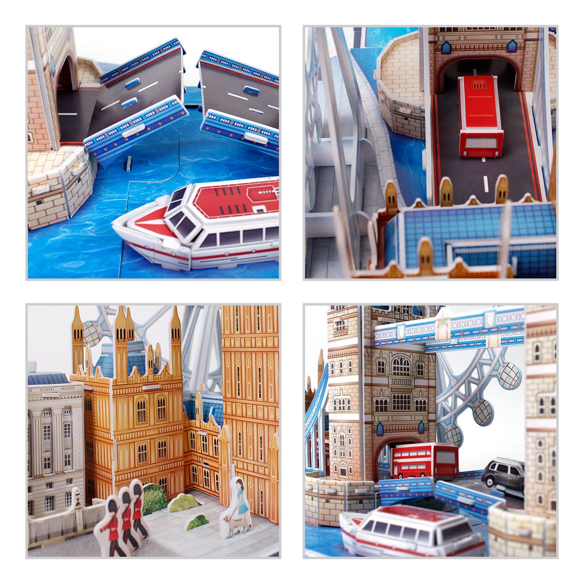 Revell London Skyline 3D Puzzles for Adults and Kids Ages 10 Years and up Arts Crafts Building - Tower Bridge, Big Ben, London Eye, Buckingham Palace - 107 Pieces