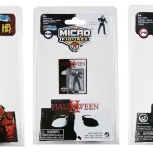 Worlds Smallest Universal Studios Horror Micro Action Figures 3-Pack (Chucky, Michael Myers, and Hellboy)