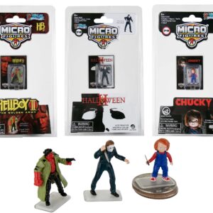 Worlds Smallest Universal Studios Horror Micro Action Figures 3-Pack (Chucky, Michael Myers, and Hellboy)