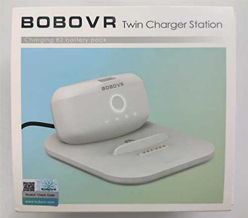 BOBOVR Twin Charger Station/Dock for B2 Battery Pack,Ultra-Thin Design, Magnetically Supply Power to 2 B2 Battery Packs at The Same Time