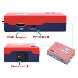 Kacenray A/V to HDMI Converter and Line Doubler for Retro Game Console PS2 / N64 / NES/Dreamcast/Saturn / MD1 / MD2