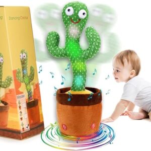 LUKETURE Talking Cactus Baby Toys, Dancing Cactus Mimicking Toy, Singing Cactus Toy Repeat & Record What You Say with 120 English Songs, Electronic Light Up Interactive Toy for Toddler