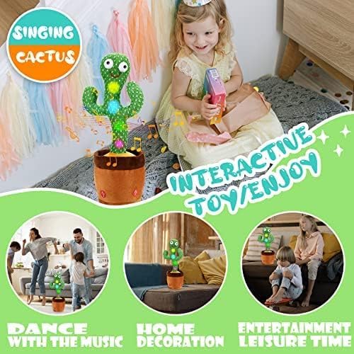 LUKETURE Talking Cactus Baby Toys, Dancing Cactus Mimicking Toy, Singing Cactus Toy Repeat & Record What You Say with 120 English Songs, Electronic Light Up Interactive Toy for Toddler