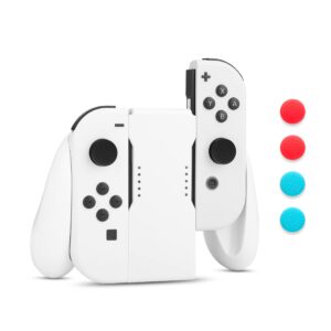 fundiary comfort charging grip compatible with nintendo switch and switch oled joycon, handheld accessories for joycon controller with led indicator with charging cable and 6 thumb caps