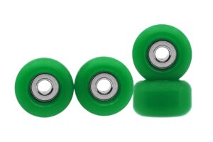 teak tuning eco 85d cnc poly fingerboard wheels - street shape, 7.5mm dia., 5mm wide - green colorway