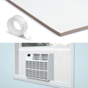 air jade window air conditioner side panels, full surround insulated foam cover for indoor window ac unit, window ac seal kit for summer and winter, white