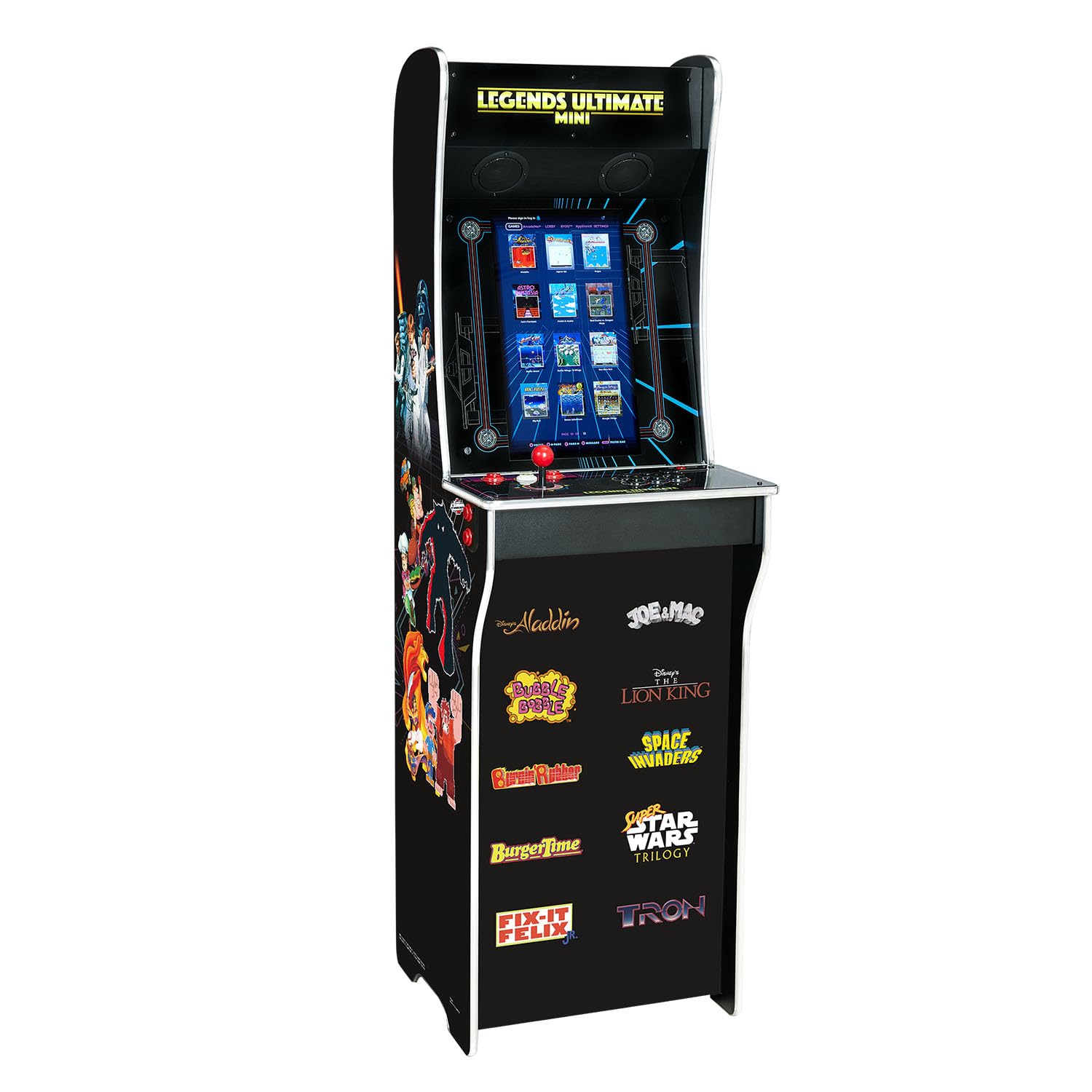 Legends Ultimate Mini, Full Height Arcade Game Machine, Home Arcade, Classic Retro Video Games, 150 Licensed Arcade and Games, Action Fighting Puzzle Sports & More, WiFi, HDMI, Bluetooth