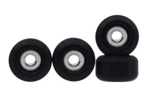 teak tuning eco 85d cnc poly fingerboard wheels - street shape, 7.5mm dia., 5mm wide - black colorway