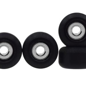 Teak Tuning Eco 85D CNC Poly Fingerboard Wheels - Street Shape, 7.5mm Dia., 5mm Wide - Black Colorway