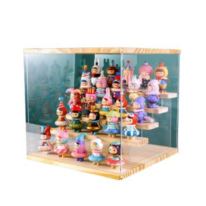 clear acrylic display case for funko pop,pop mart,minifigure,action figure with 5 tier shelf collectibles storage assemble showcase,display case with door for figure collectibles(five layer)