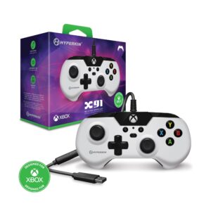 hyperkin x91 wired controller for xbox series x | s/xbox one/windows 10/11 - officially licensed by xbox (white)