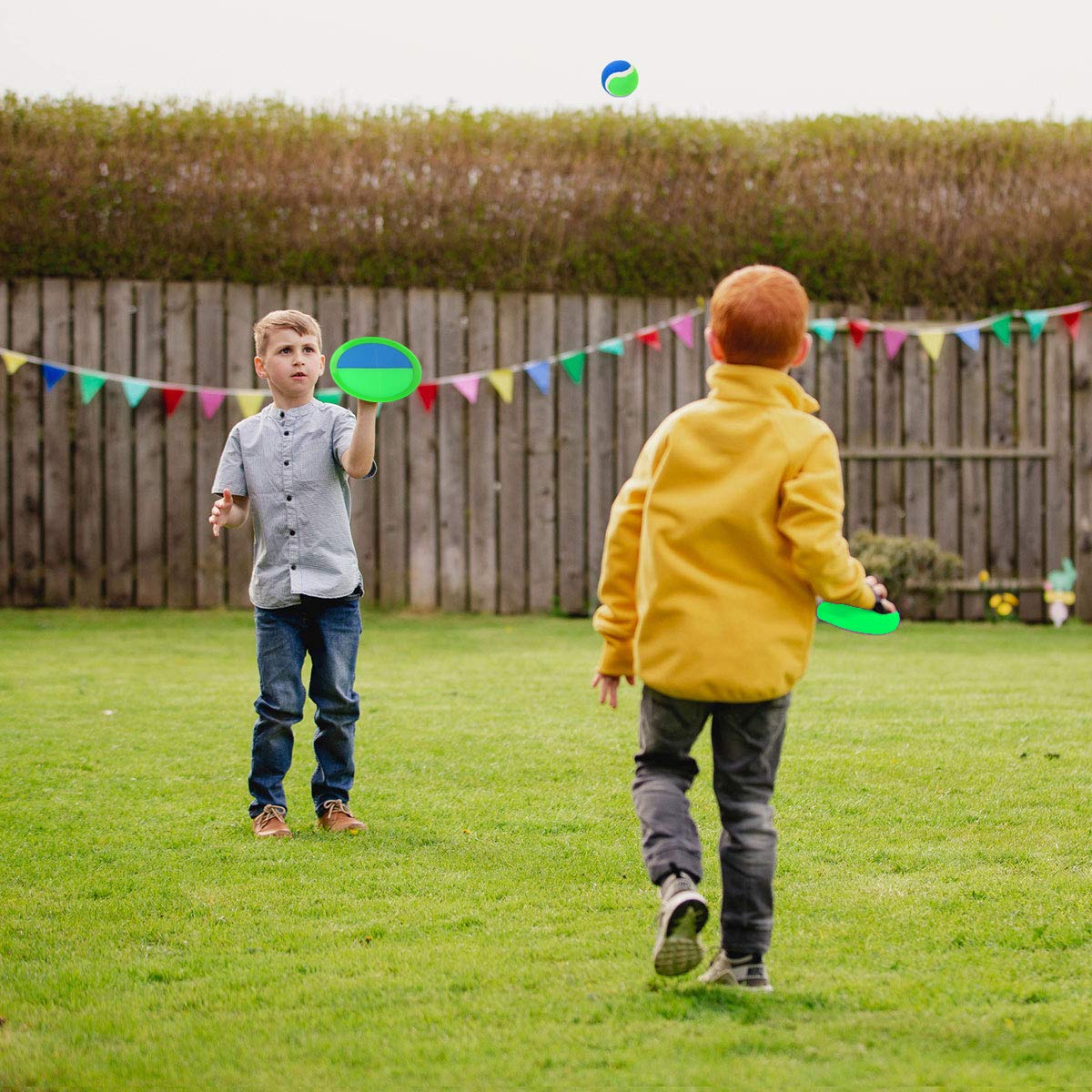 Paokoo Toss and Catch Ball Games for Kids-Paddles Ball Catch Lawn Game-Upgraded Version Outdoor Sports Toys for Kids/Family, Boys and Girls Gifts