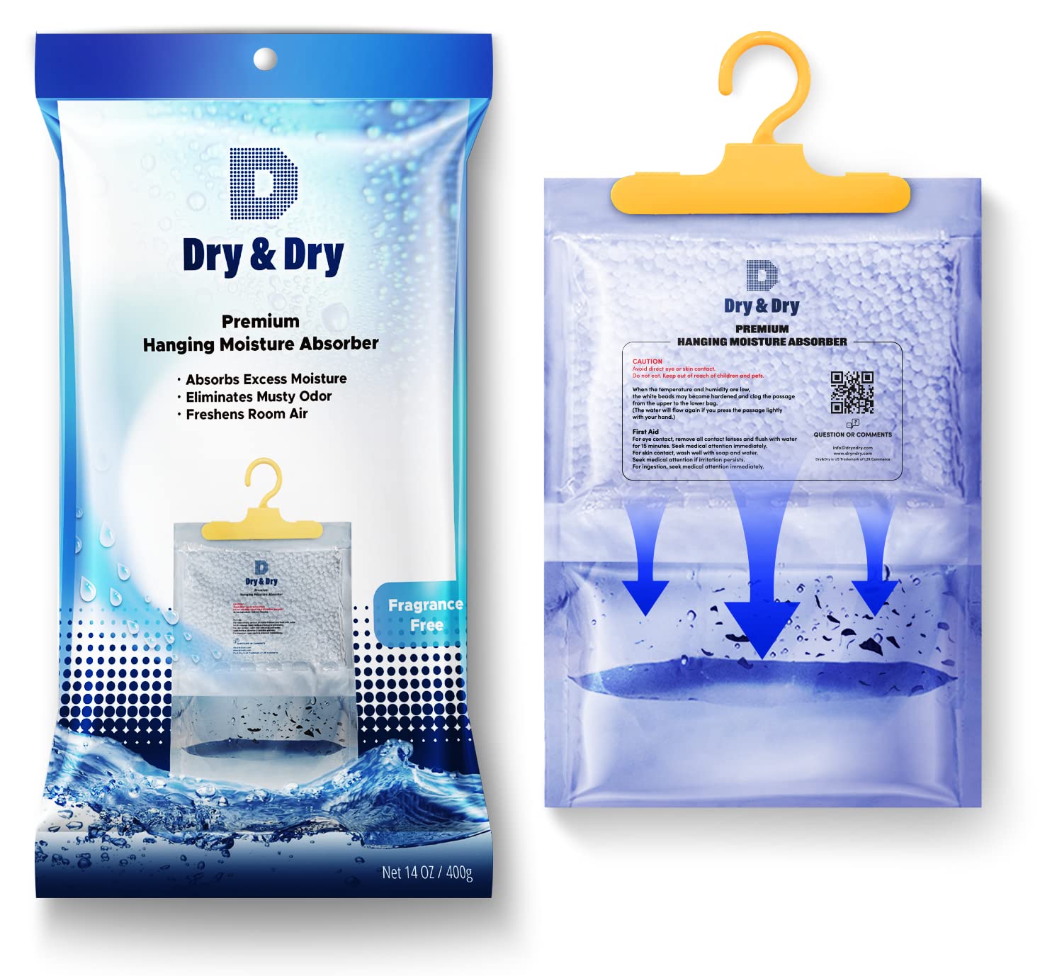 Dry & Dry 5 Packs [Net 7 Oz/Pack] Moisture Absorbers Dehumidifiers for Home Dehumidifier for Basement Dehumidifiers for Bedroom Small Dehumidifiers - Dehumidifiers Moisture Absorbers