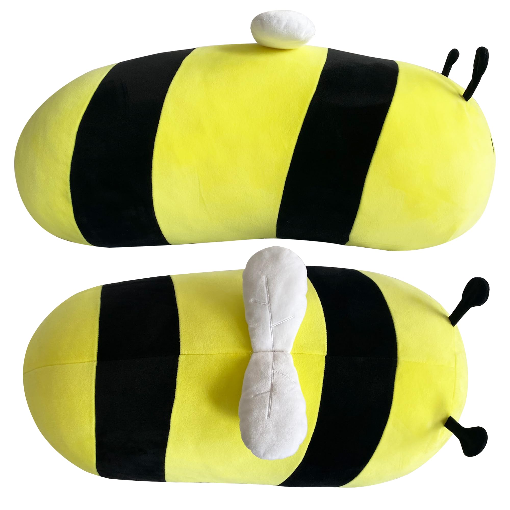 Pineapple Bee Plush Pillow, Giant Stuffed Animal Bee Plushie, Cute Stuffed Bee Plush Toy Birthday Gifts for Girls & Kids (24 inch)