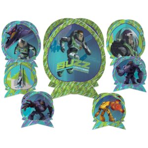 buzz lightyear party table centerpiece kit (27 pc set) - vibrant, action-packed decorations for birthdays & special occasions