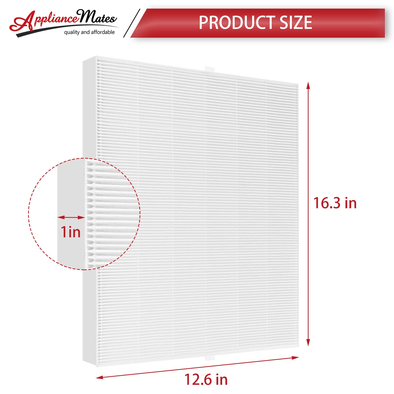 116130 Replacement Filter H Compatible with Winix 5500-2, 1 pack H13 TRUE HEPA and Activated Carbon Filter by APPLIANCEMATES