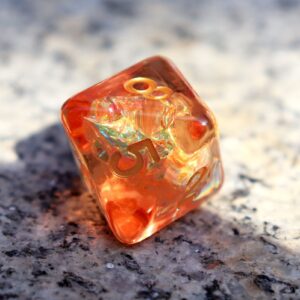 Haxtec Filled Resin DND Dice W/Iridescent Mylar Foil Bundle