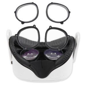 ooavr anti-blue light glasses for oculus quest 2 come with a magnetic alloy frame and anti-blue light lens accessories that supports changing lenses to accommodate your nearsightedness (black)