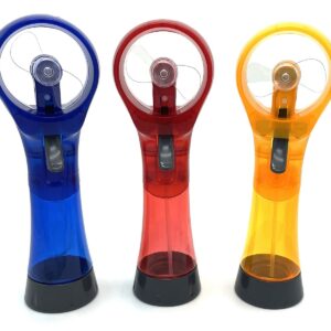 CEBUY Handheld Water Misting Fan, Mist Spray Fans for Outside Portable, 3 Pack (Dark Blue/Red/Yellow)