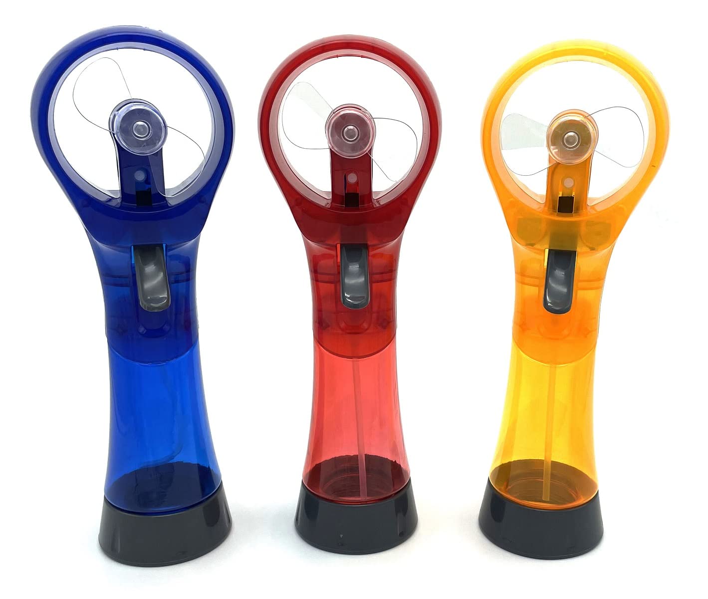 CEBUY Handheld Water Misting Fan, Mist Spray Fans for Outside Portable, 3 Pack (Dark Blue/Red/Yellow)