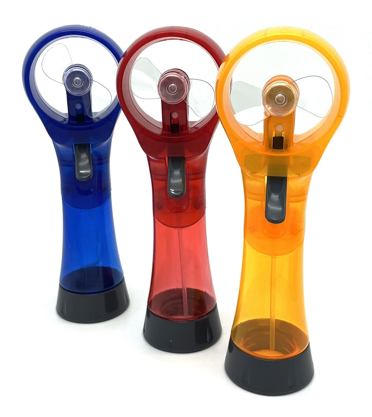 CEBUY Handheld Water Misting Fan, Mist Spray Fans for Outside Portable, 3 Pack (Dark Blue/Red/Yellow)