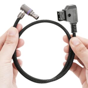 2-Pin Right-Angled to D-tap/P-tap Power Cable for Teradek/SMALLHD/ARRI/RED/TILTA/Paralinx/Preston/Hollywood/Switronix/Panasonic Cable Made with Super Soft wire17.3 inches