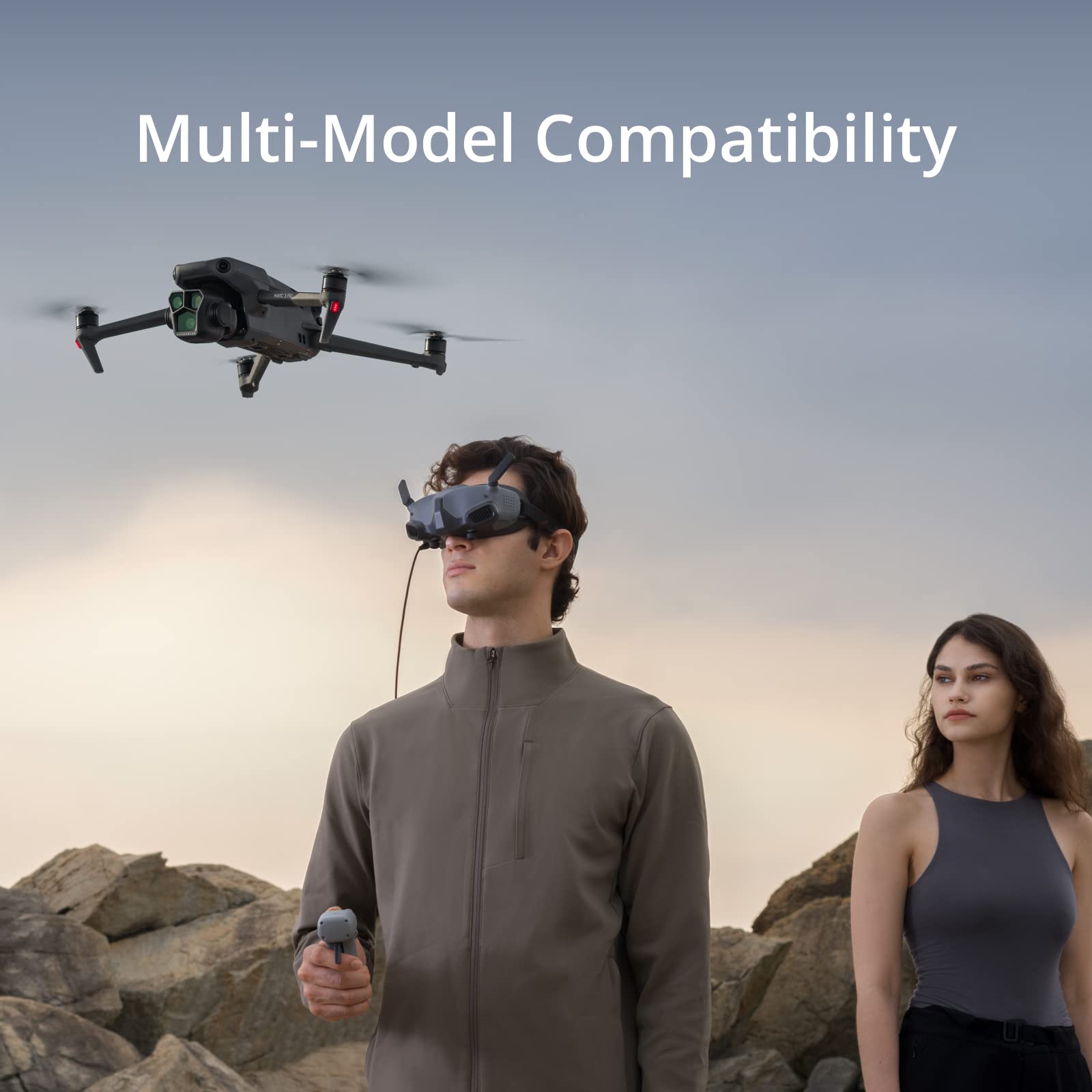 DJI Goggles 2 - Lightweight and Comfortable Immersive Flight Goggles with Stunning Micro-OLED Screens, HD Low-Latency Transmission, Adjustable Diopters, Wireless Streaming