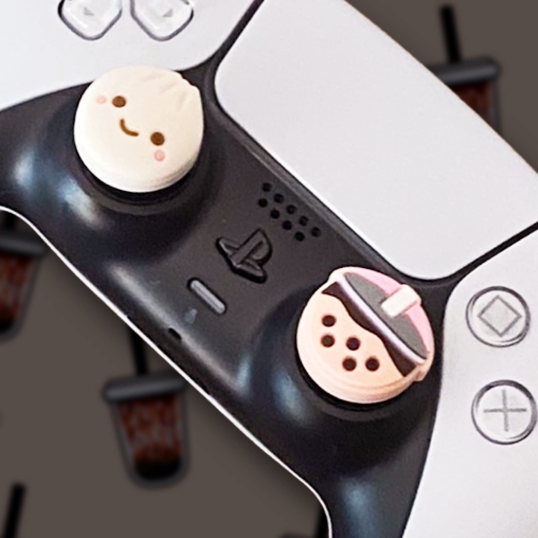 BelugaDesign Boba Dumpling Thumb Grips | Cute Pastel Button Caps | Compatible with Sony PlayStation PS5 PS4 Xbox Nintendo Switch Pro Controllers (Does not fit Joycons)