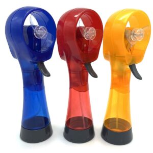 CEBUY Handheld Water Misting Fan, Mist Spray Fans for Outside Portable, 3 Pack (Dark Blue/Red/Yellow)