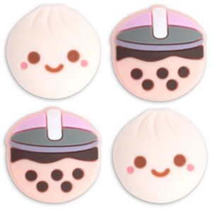 belugadesign boba dumpling thumb grips | cute pastel button caps | compatible with sony playstation ps5 ps4 xbox nintendo switch pro controllers (does not fit joycons)