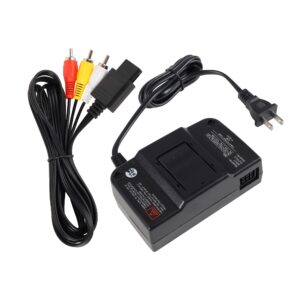 n64 power supply and av cable, replacement ac power adapter and av composite video cable compatible with nintendo 64