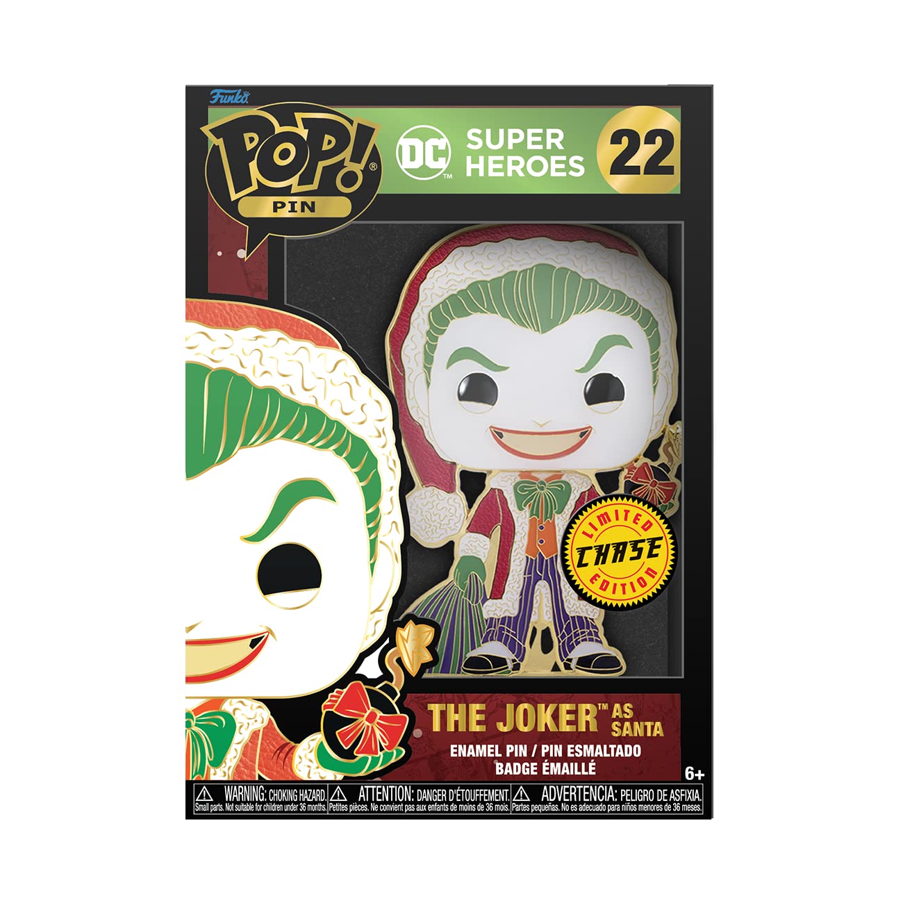 Funko Pop! Pin: DC Super Heroes Holiday - Joker as Santa with Chase (Styles May Vary)