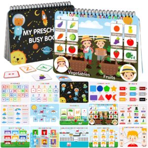 han-mm montessori preschool learning activities newest 30 themes busy book - preschool workbook activity binder montessori toys for toddlers, autism learning materials and tracing coloring book