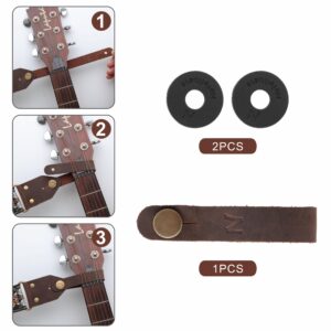 Nefelibata Guitar Strap Lock, Leather Guitar Strap Button, Headstock Adapter Tie,Guitar Neck Strap for Acoustic, Ukulele Strap & Mandolin,Come with Free 1 Pair Strap Locks