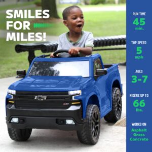 ReadyGO 12V Battery Powered Licensed Chevrolet Silverado Kids Ride On Truck Electric Vehicle with Parent Remote Control, High Speed Mode (5 MPH), LED Lights, Retractable Tailgate, & Truck Sounds