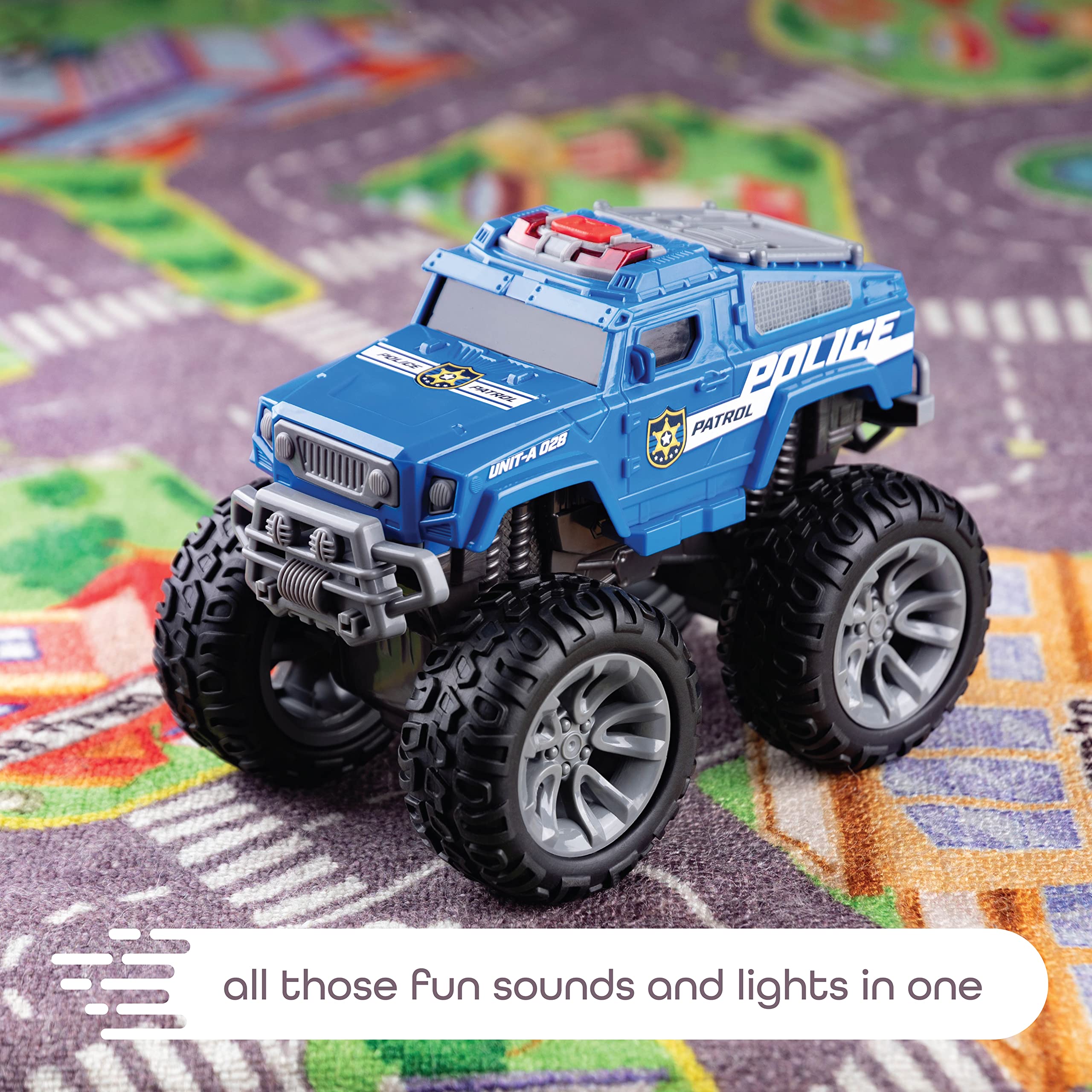 Madzee Monster Truck Toy for Kids - Toy Monster Truck for Boys and Girls - Flashing Light and Realistic Sounds for All Ages - Perfect Toddler Gift Birthday Party, Christmas