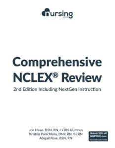 nursing.com comprehensive nclex® review book: includes nextgen content and complete nclex® practice test, 2e: (2023 nclex® test plan, full-color, ... questions + answers + nursing cheat sheets)