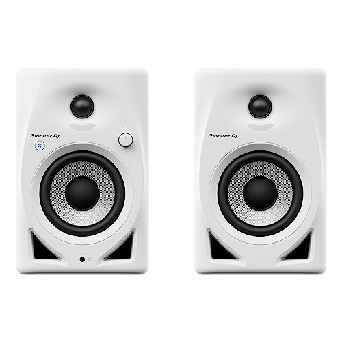 Pioneer DJ DM-40D-BT-W 4-inch Desktop Active Monitor Speaker with Bluetooth - White