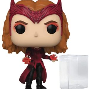 POP Marvel: Doctor Strange Multiverse of Madness - Scarlet Witch Funko Vinyl Figure (Bundled with Compatible Box Protector Case), Multicolor, 3.75 inches