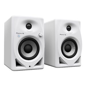 pioneer dj dm-40d-bt-w 4-inch desktop active monitor speaker with bluetooth - white